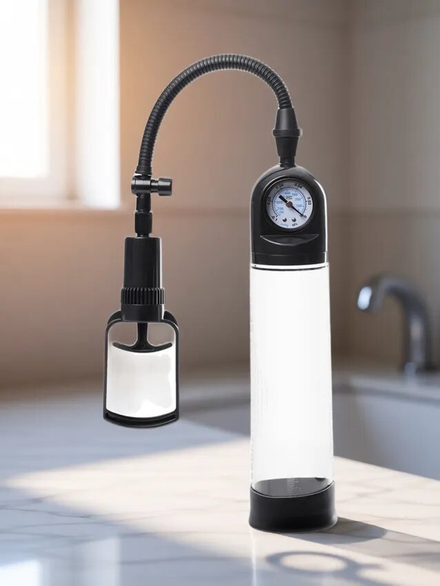 Вакуумная помпа Orionocco с манометром, прозрачная, 30 см, прозрачный