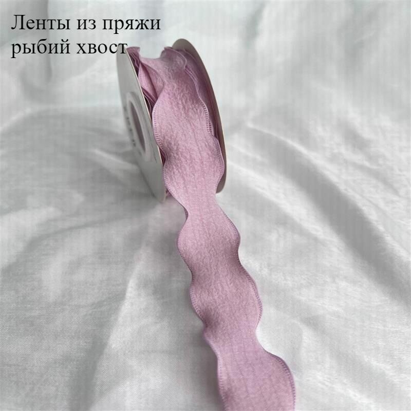 Лента из пряжи рыбий хвост серый JNDRFTG вязаная лента серая