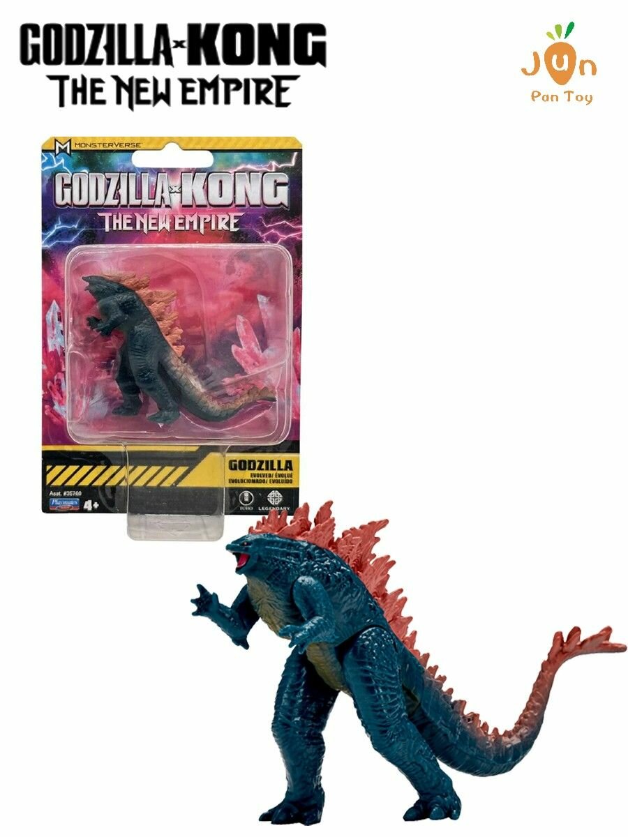 Фигурка Playmates Monsterverse Godzilla X Kong Mini Godzilla Evolved / Набор игрушек Годзилла против Кинг Конга для детей с мини-фигуркой 5 см, идеально подходит в качестве подарка на день рождения.