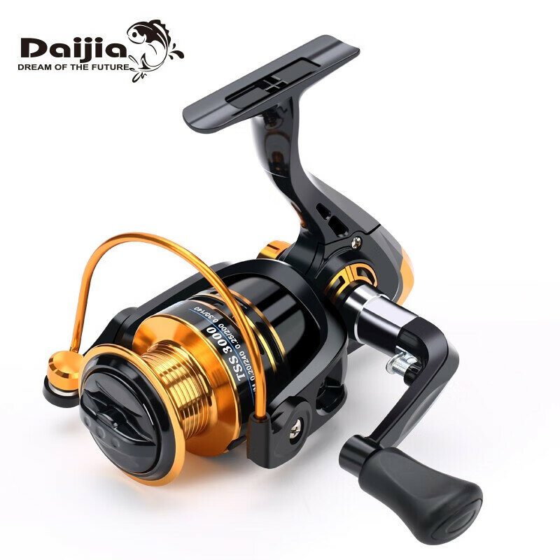 Рыболовная катушка Daijia Spinning 1000 модель с металлической леской длиной броска TSS Gold Модель катушки：Золотая