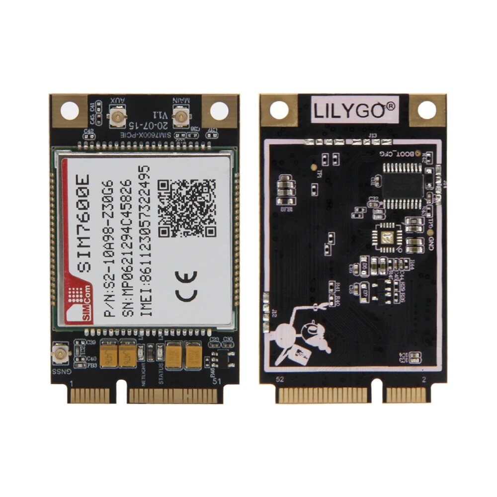 LILYGO® SIM7600E GPS PCIE модуль
