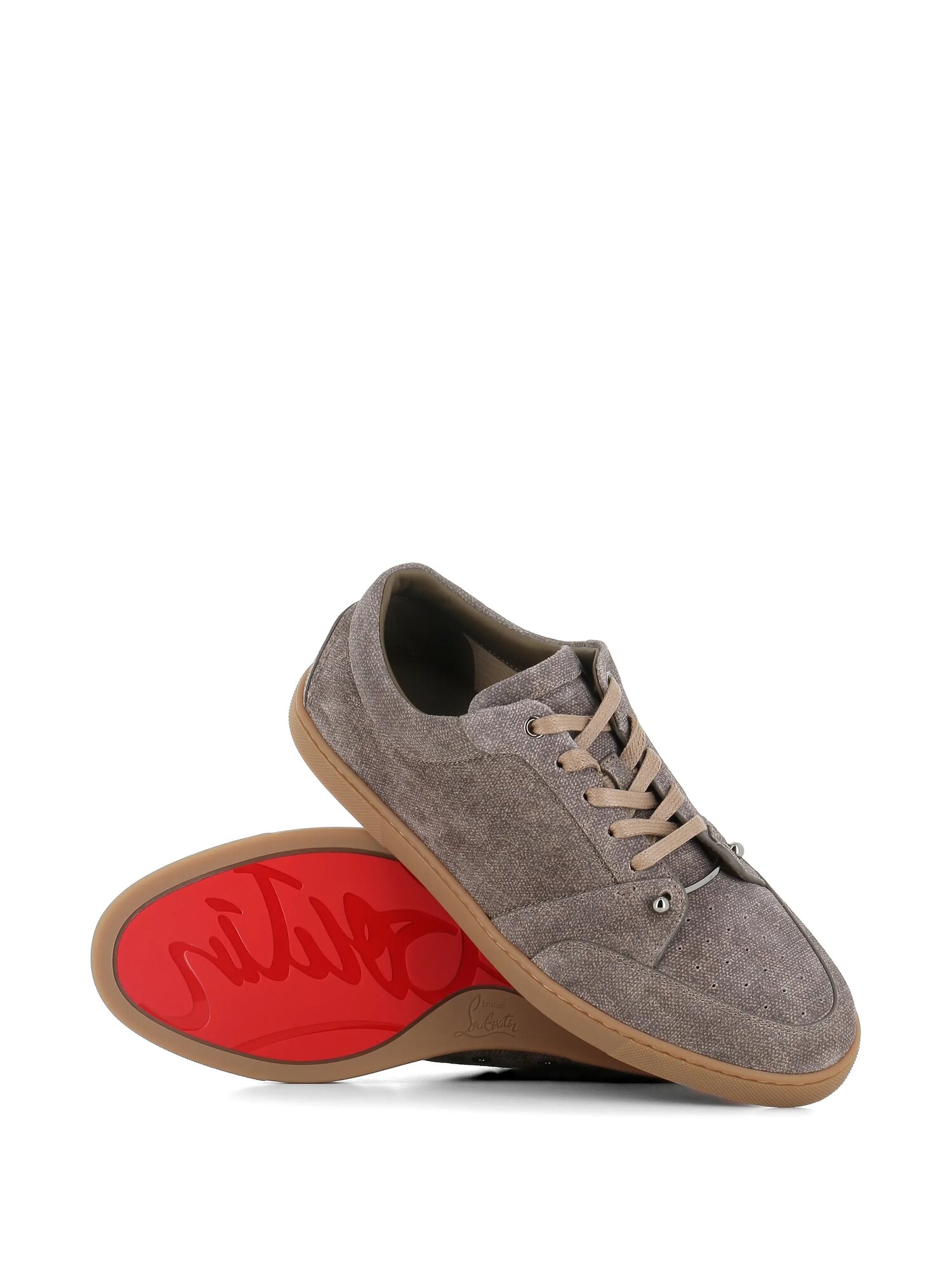 Кроссовки Christian Louboutin Perforated suede sneakers, размер 42, brown — фото 1