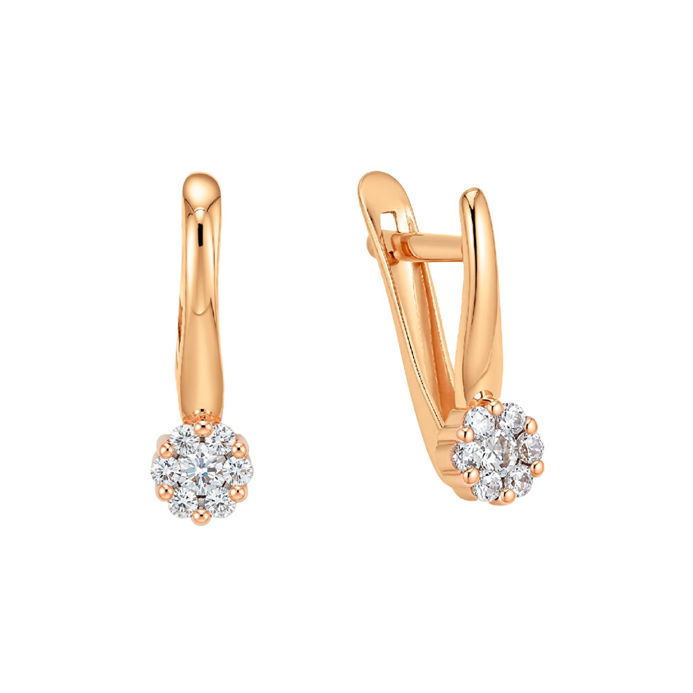 Серьги GUDDA, комбинированное золото, 375 проба