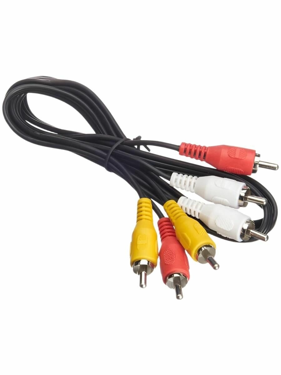 Кабель аудио/видео черный тюльпан 3xRCA/3xRCA 1.5м