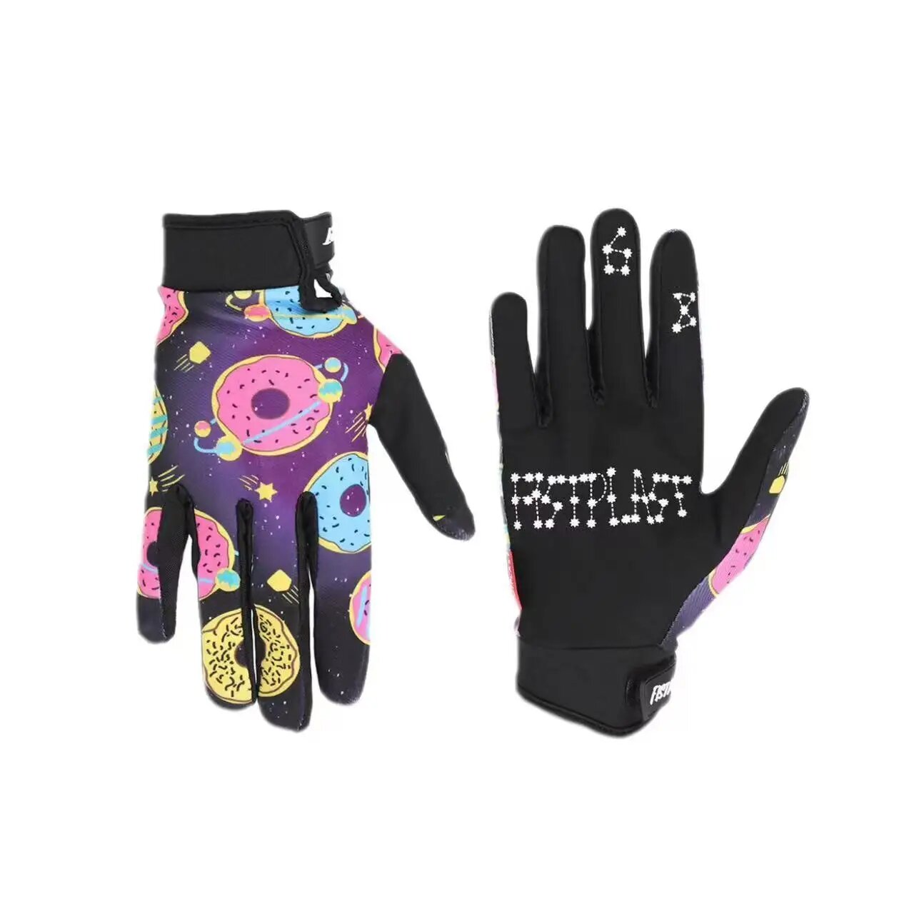 Перчатки для велоспорта Fistplast Super Donut Wheel Glitz, S, черный/purple