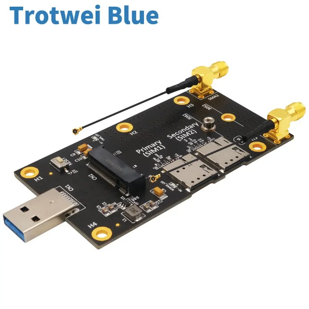 Trotwei NGFF M.2 к USB 3.0 адаптер с двумя слотами для SIM-карт