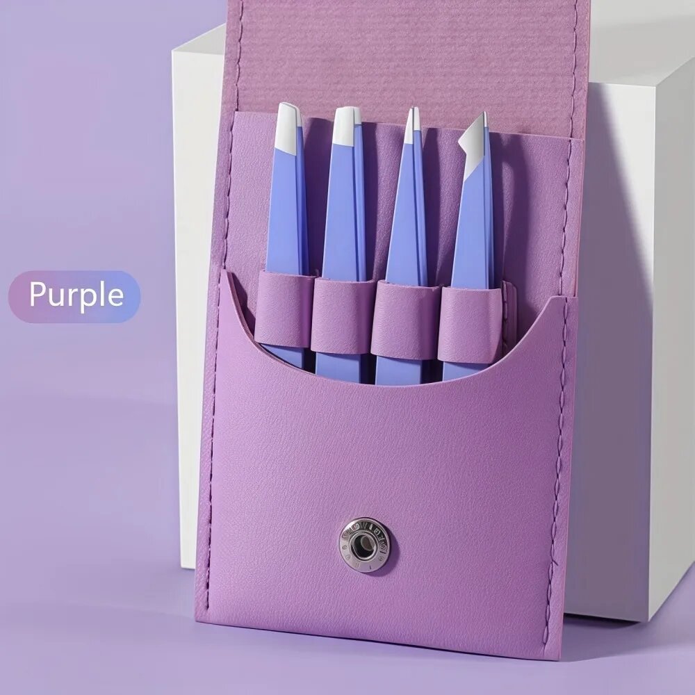 Набор пинцетов для бровей Purple 4 шт.