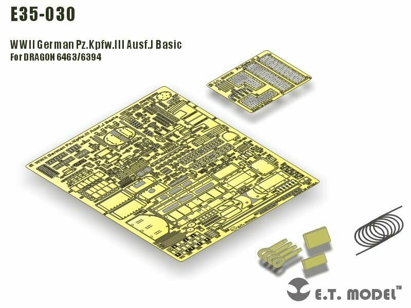 E35-030 ETMODEL, немецкий танк Pz.Kpfw.III Ausf.J Базовый комплект модификаций для танка FOR DRAGON 6463/6394)