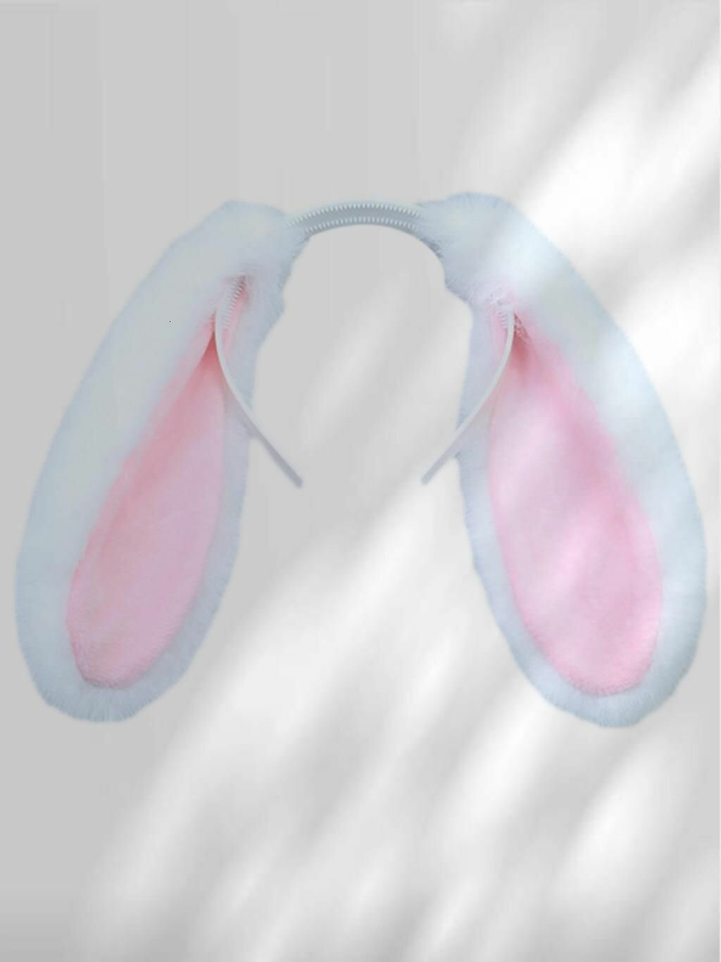 Плюшевый ободок с ушами кролика, Белый