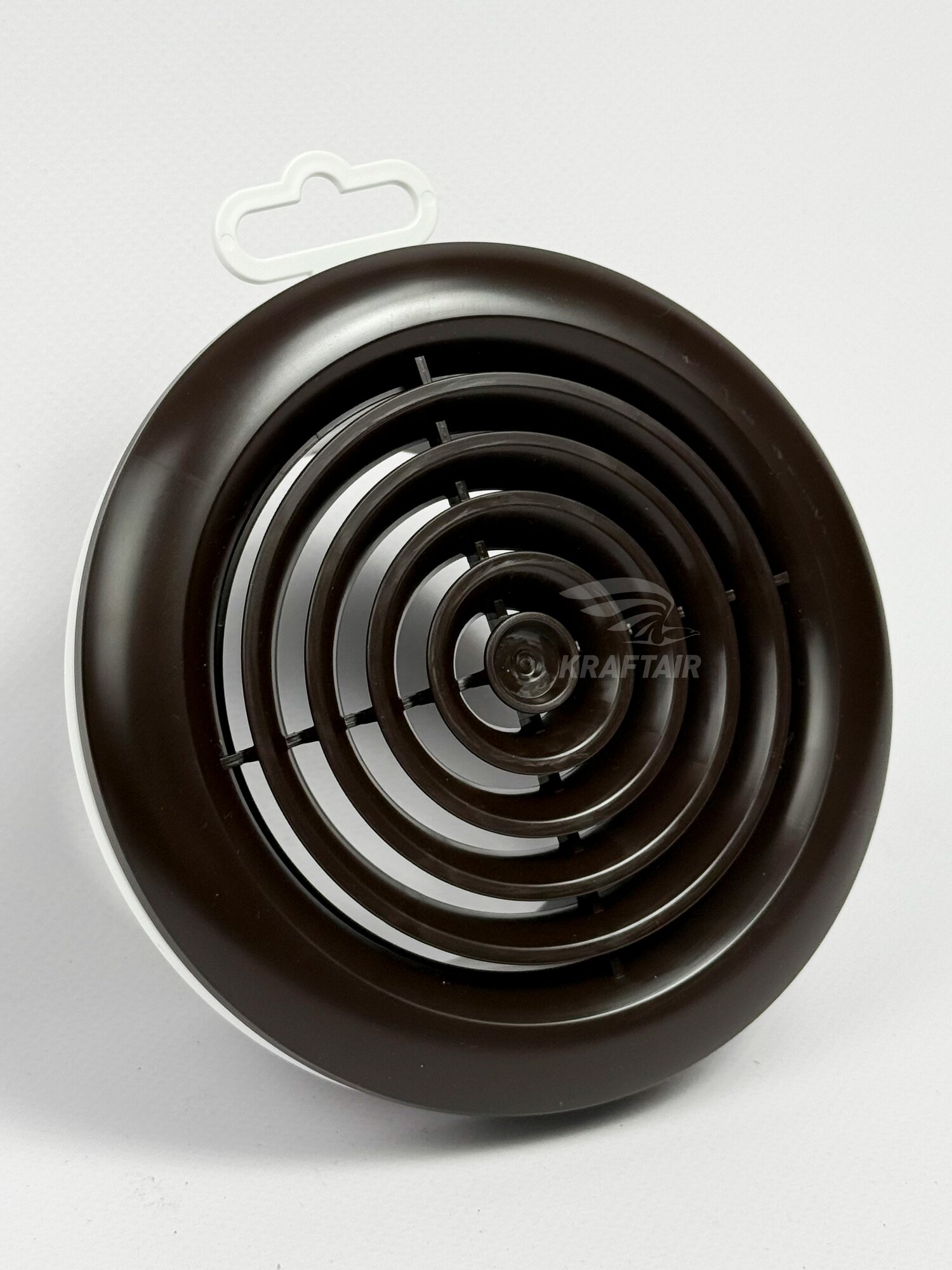 Диффузор приточно-вытяжной со стопорным кольцом D100, коричневый пластик