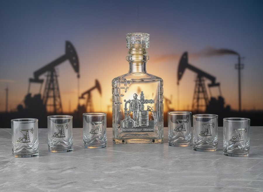 Набор для водки со штофом Главный нефтяник