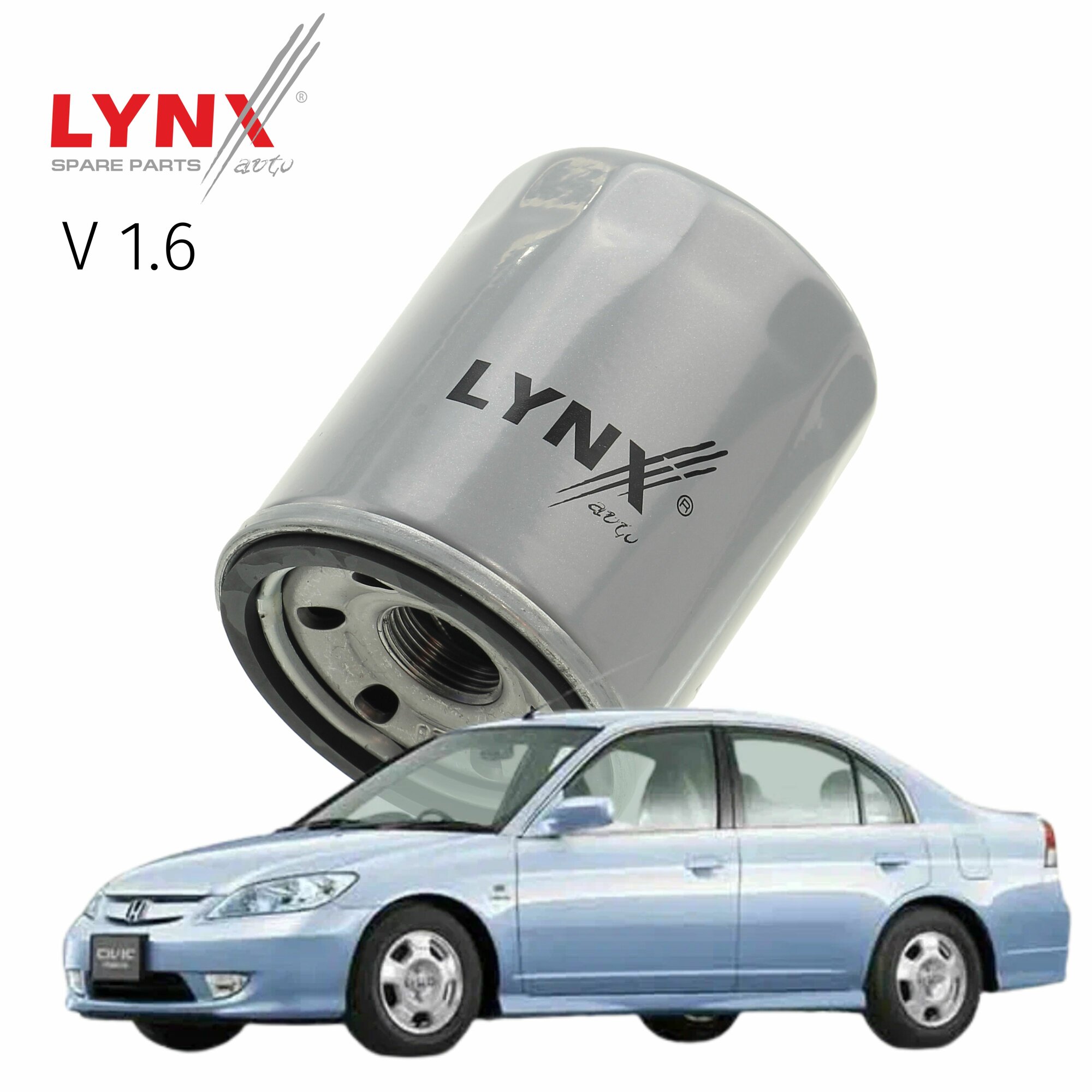 Фильтр масляный Honda Civic (7) / Хонда Цивик 2001 2002 2003 2004 2005 V1.6 D16V1.0 / 1шт LYNXauto