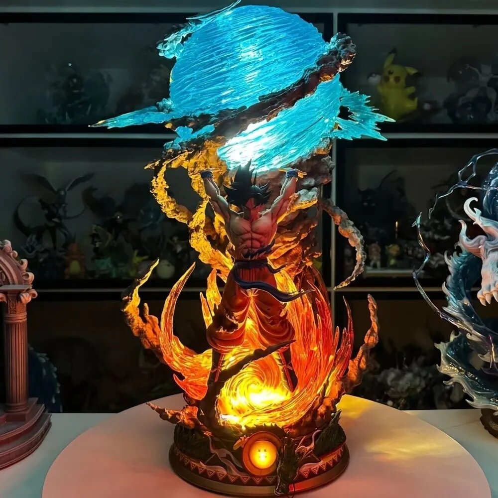 Wuk/Glowing Vitality Bomb Model - Goku Figure with Dynamic Lighting Effects