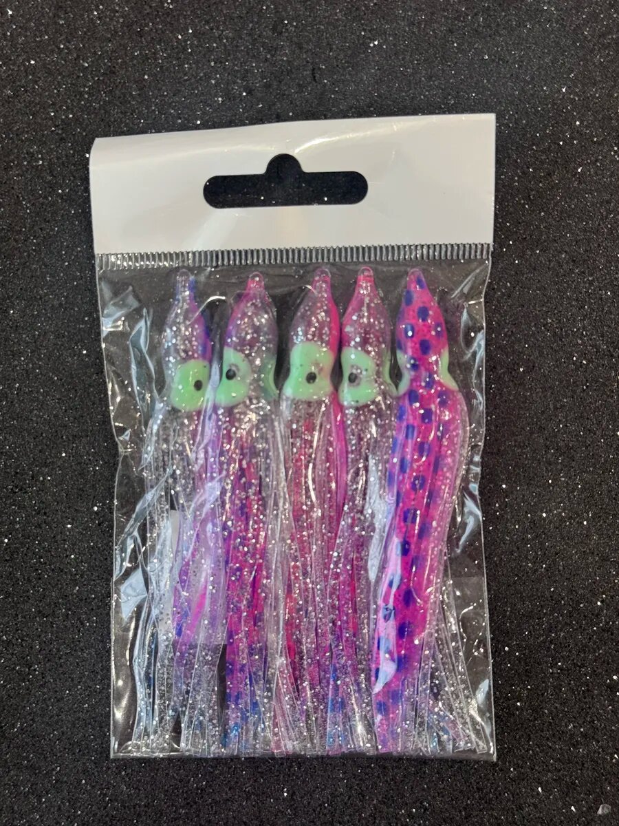 Октопус 9 см. UV pink-clear-blue