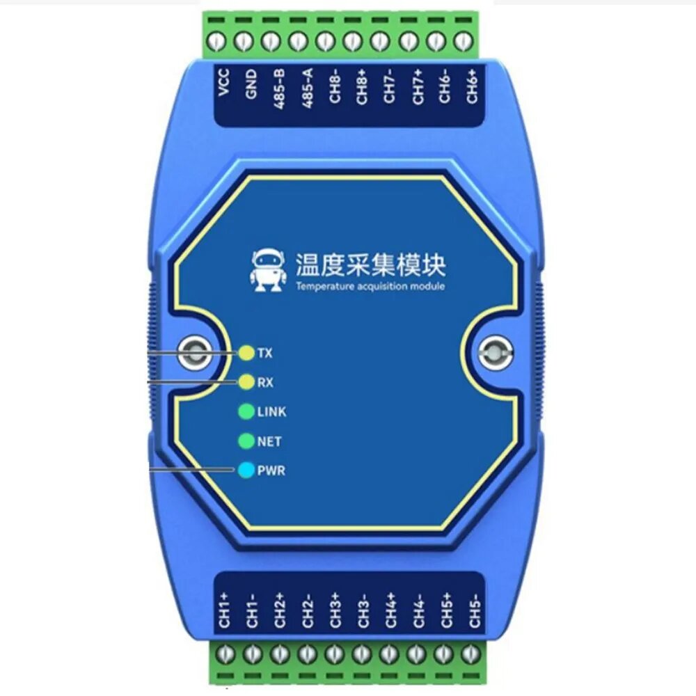8-канальный модуль сбора данных температуры Modbus RS485 PT100 RTD Gateway