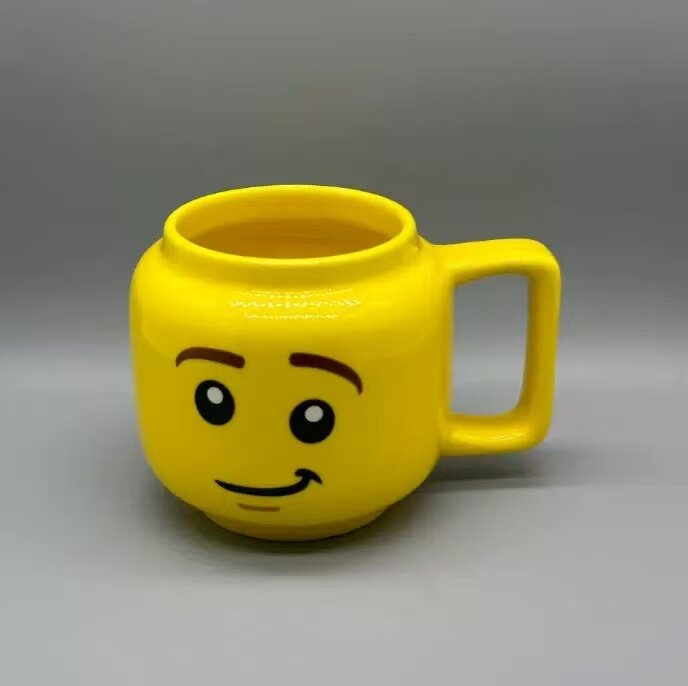 Керамическая кружка «Смайлик» (в виде головы человечка, милая, для детей, подарок)