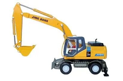 Металлический экскаватор Jing Bang 1:50, коричневый