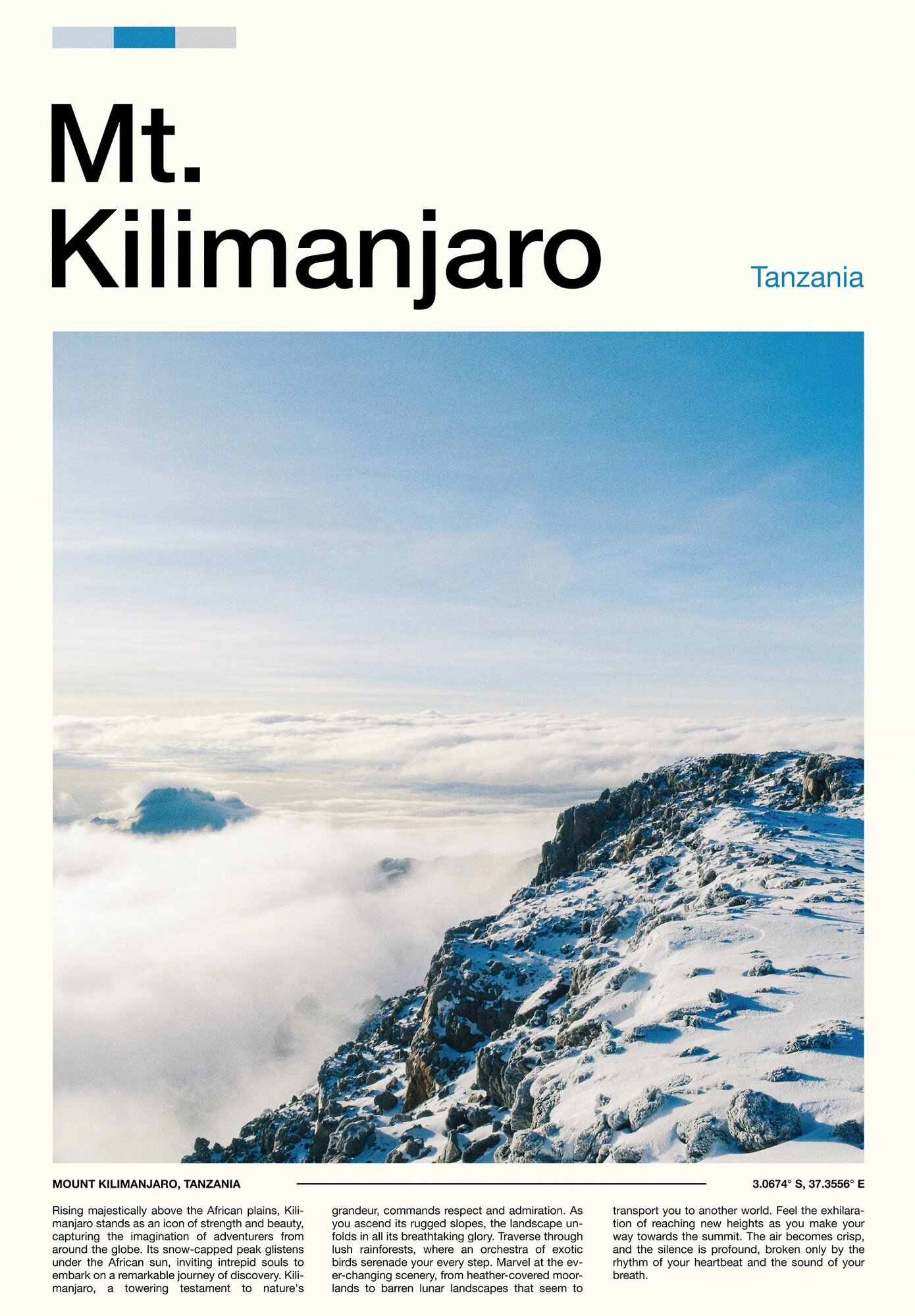 Печать на холсте "Горы реки городской лес гора Эверест гора Килиманджаро" nn-2, 20X30cm Unframed