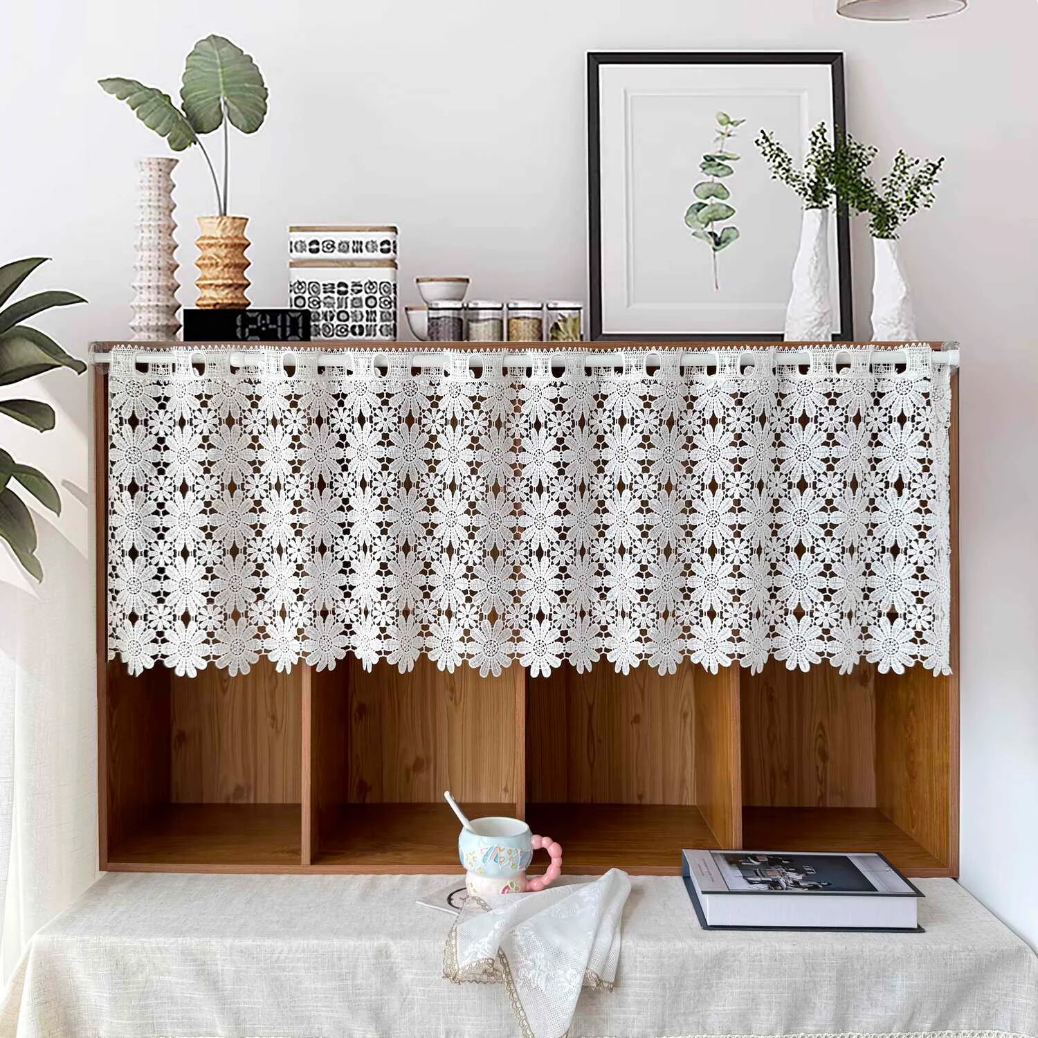 Ламбрекен тияна белая 1 Panel W100xH45cm