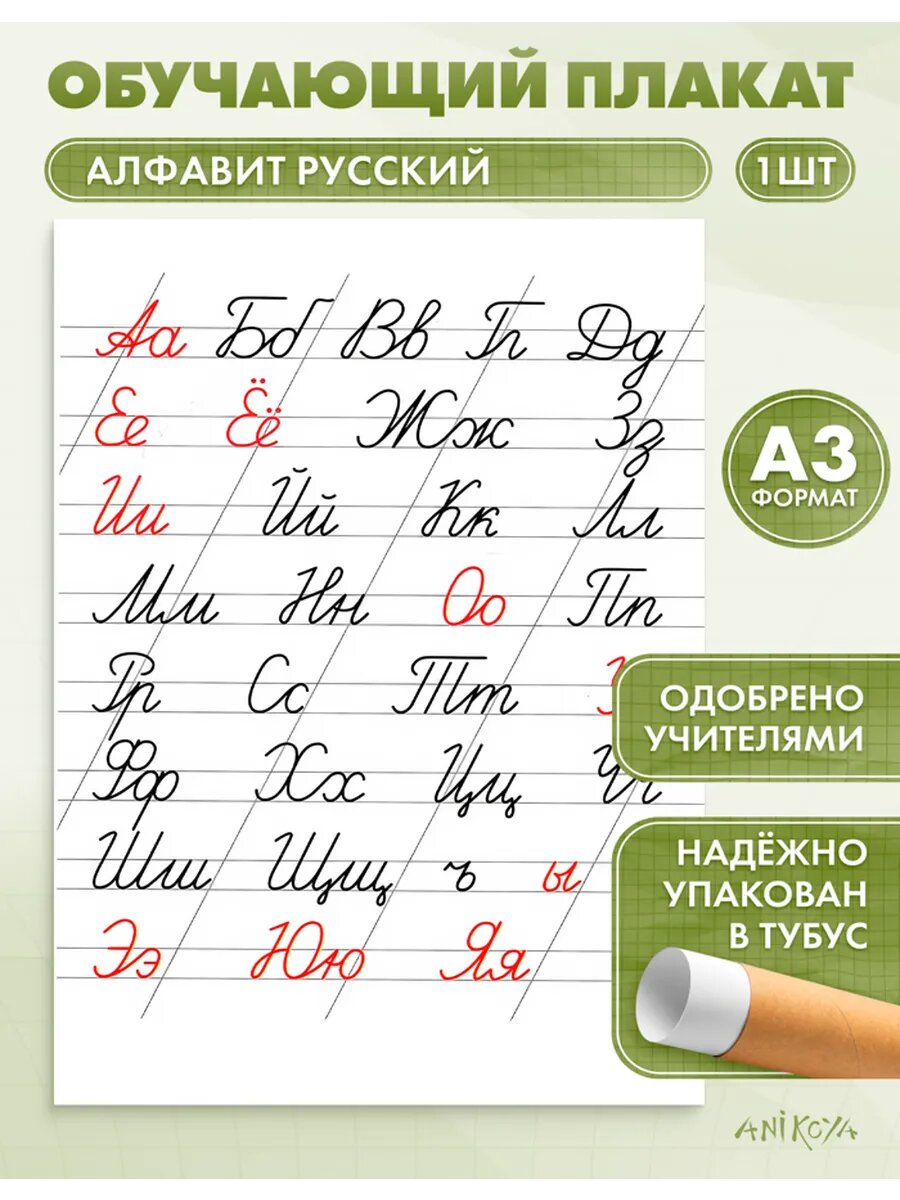 Постеры на стену обучающие алфавит русский