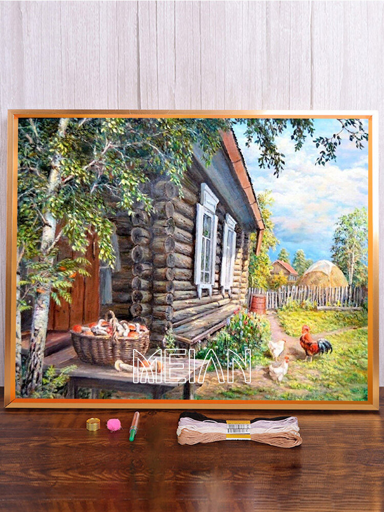 MEIAN Набор для вышивания,30x40CM, Чистый холст с сеткой 14CT,40 цветов