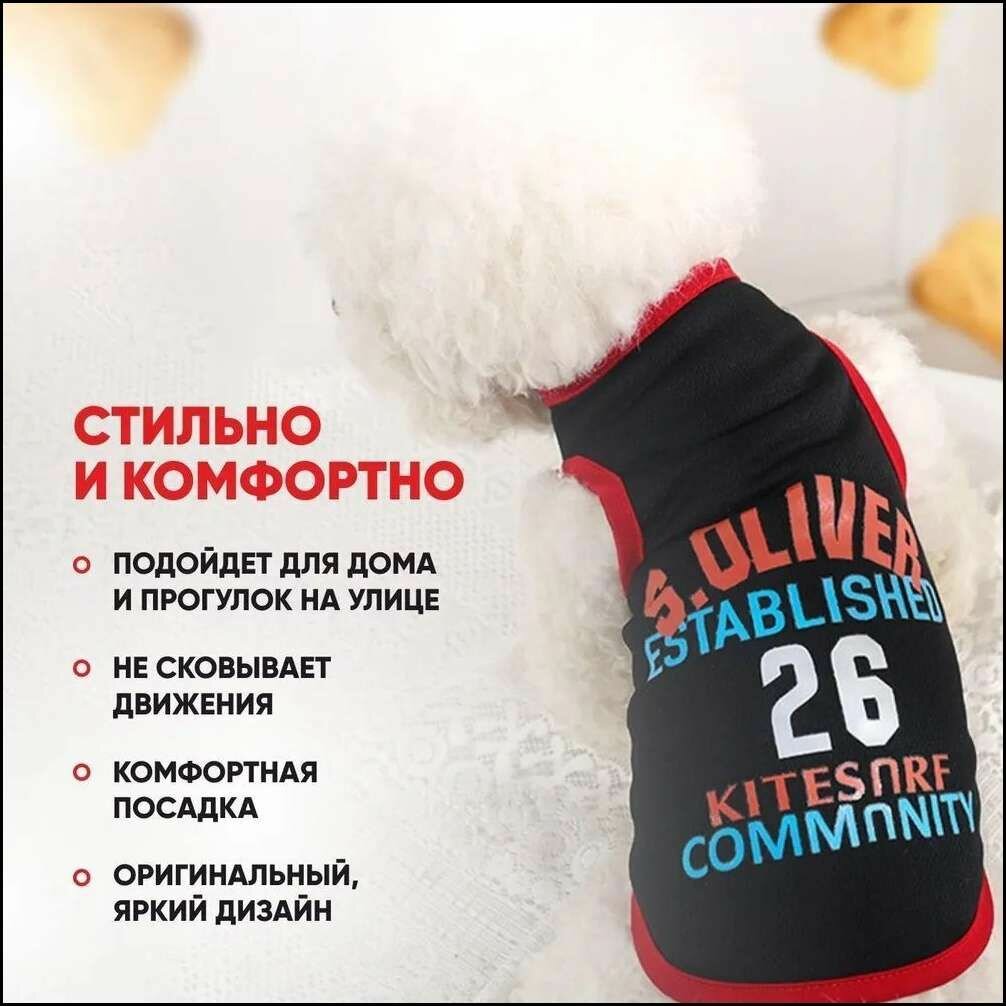 Майка для собак и кошек спортивная, одежда животных, с принтом (M, Черный