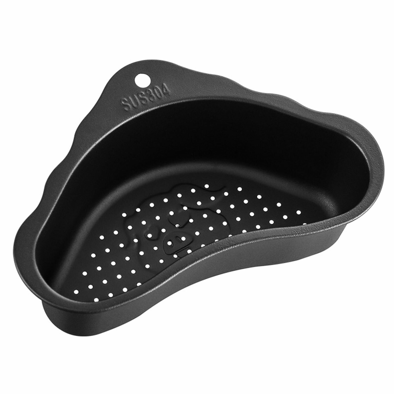 Сливная сетка для раковины из нержавеющей стали, черная, 21x17 см