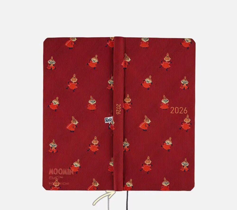 Еженедельник Hobonichi Techo Weeks Moomin 2026 B7, Красный, Датированный, в клетку, для девочек, с героями мультфильмов.