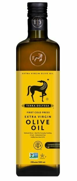 Масло TERRA DELYSSA оливковое Extra Virgin первого холодного отжима /стекло/ 500мл