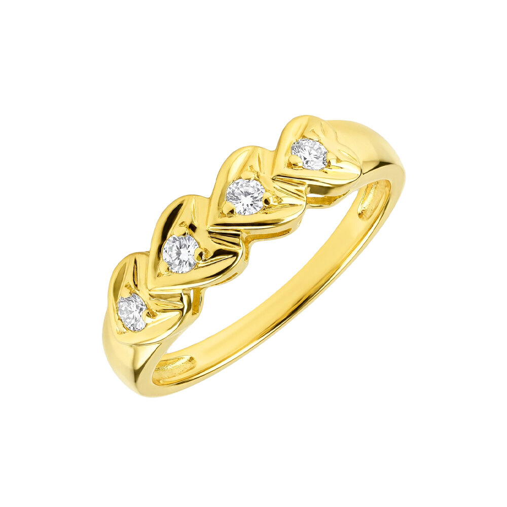 кольцо из желтого золота, с бриллиантами