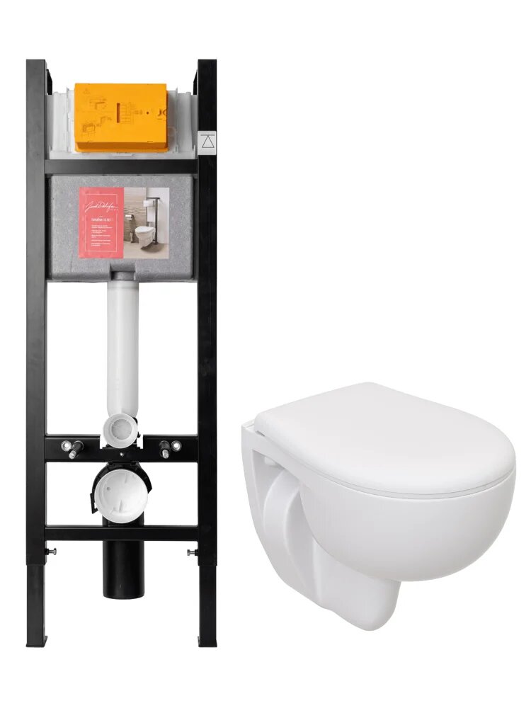 Комплект 3 в 1 Унитаз подвесной Seramiksan Natura A051041H / Сиденье AG50002 / Инсталляция Jacob Delafon E33131RU-NF