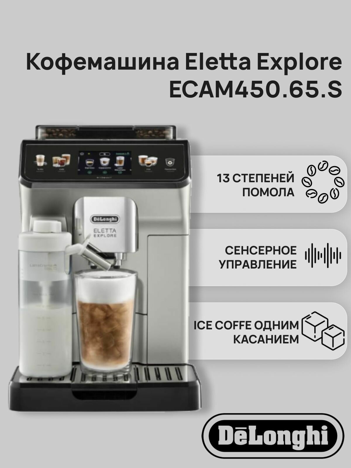 Автоматическая кофемашина Delonghi Eletta Explore ECAM450.65. S