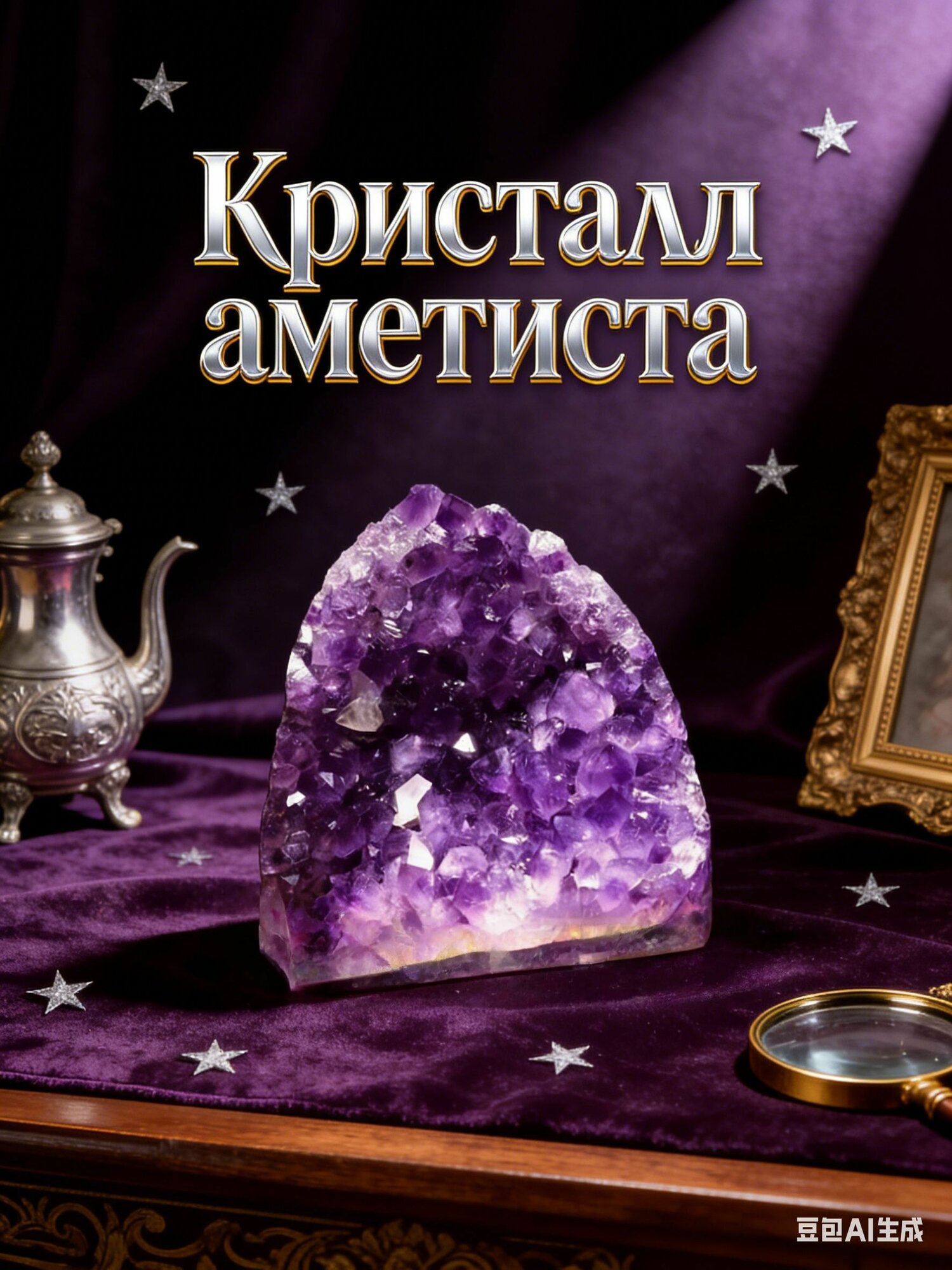 Аметист большой натуральный камень оберег друза 100-130g