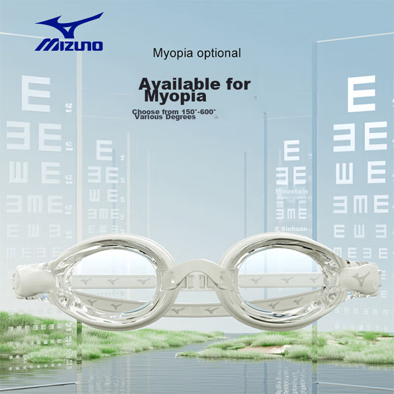 MIZUNO Женские противотуманные плавательные очки 400 диоптрий, белые, профессиональная плавательная экипировка E1580