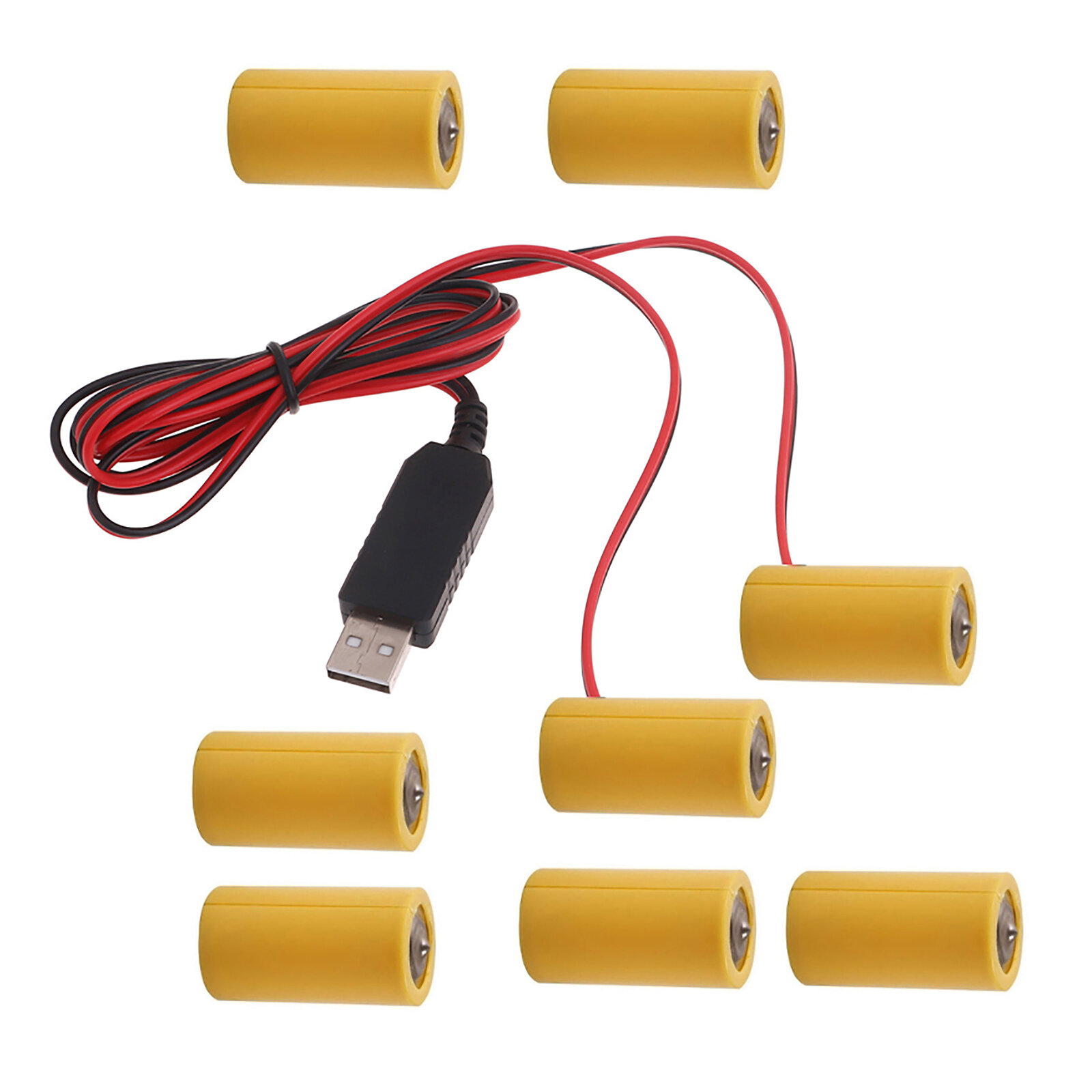 2-в-1 USB адаптер для батареек C 6V (замена LR14) - питание