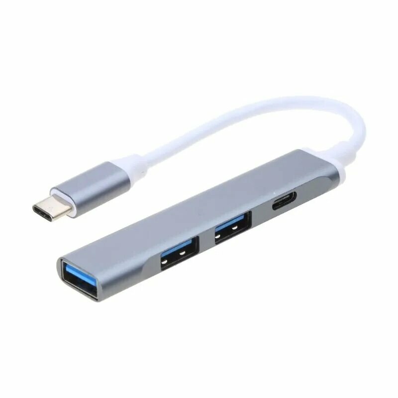 Адаптер USB-концентратора 4 в 1 для подключения устройств типа C и мыши, клавиатуры, телефона, планшета, алюминиевый сплав