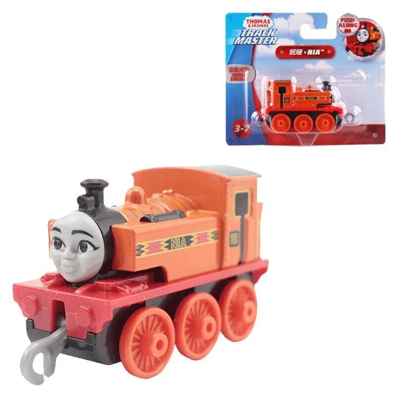 Паровоз Thomas & Friends Track Master Nia Детская игрушечная модель локомотива из сплава, оранжевый, размер 7-9.5 см