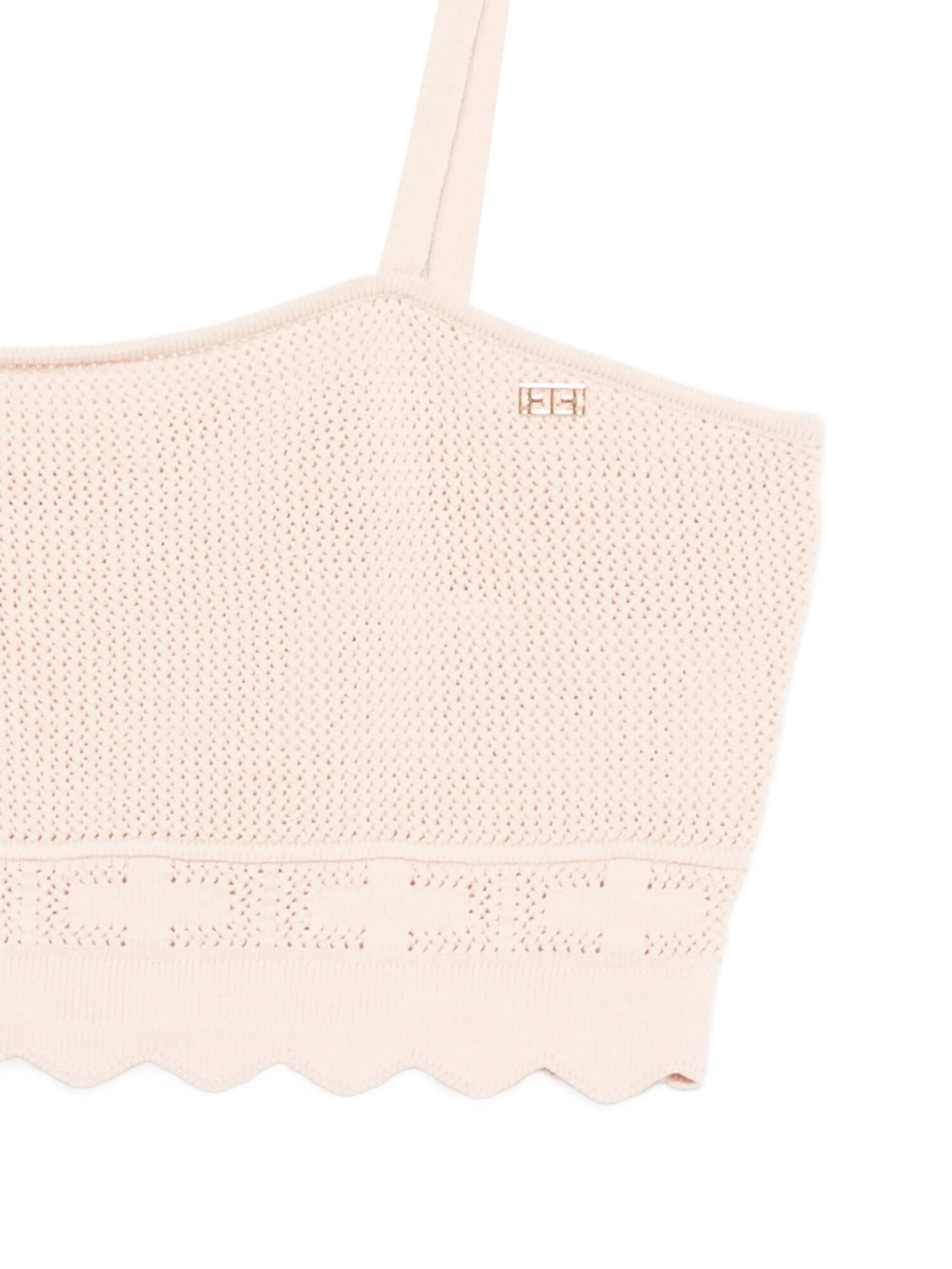 Топ Elisabetta Franchi Scalloped crop top, размер 10 лет, розовый — фото 1