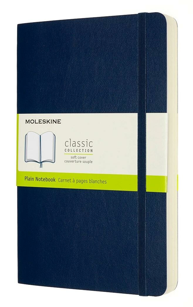 Блокнот Moleskine Classic soft eхpanded Large 130х210 мм, 400 стр, нелинованный мягкая обложка синий сапфир (QP618EXPB20)
