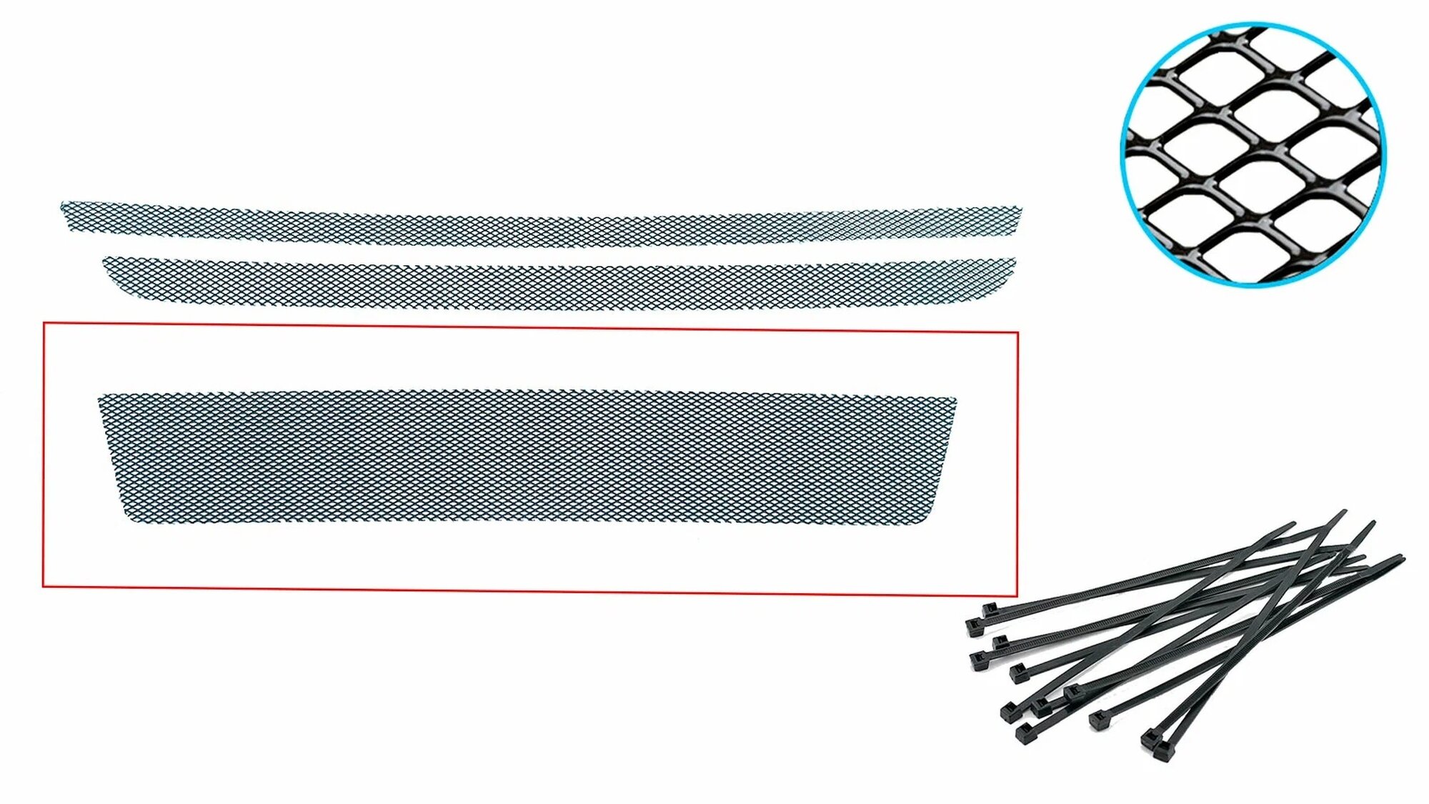 Защитная сетка радиатора для FORD EXPLORER 2018-2019 (V рестайлинг-2), низ, 1шт