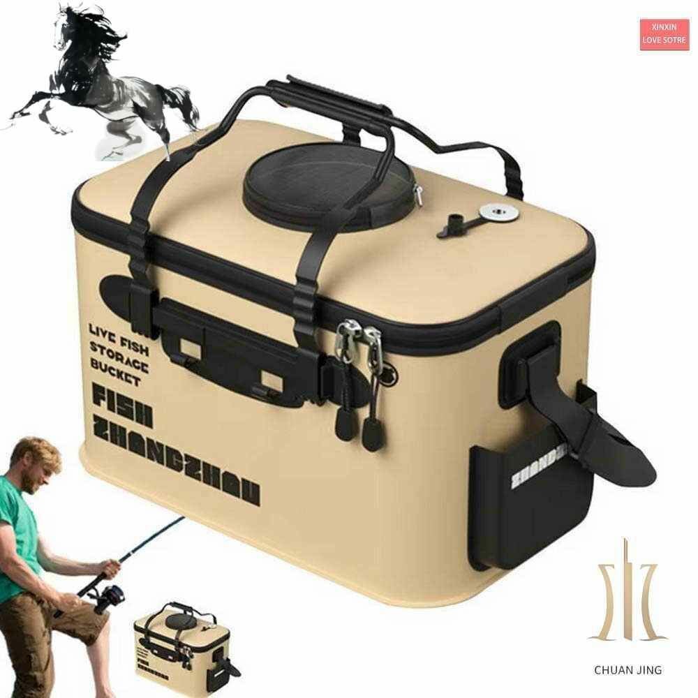 Каны рыболовные для рыбы / Сумка для рыбалки / Ведро для хранения улова 30 см, Грузоподъемность 100 кг, Утолщенный EVA, разборное ведро для рыбы