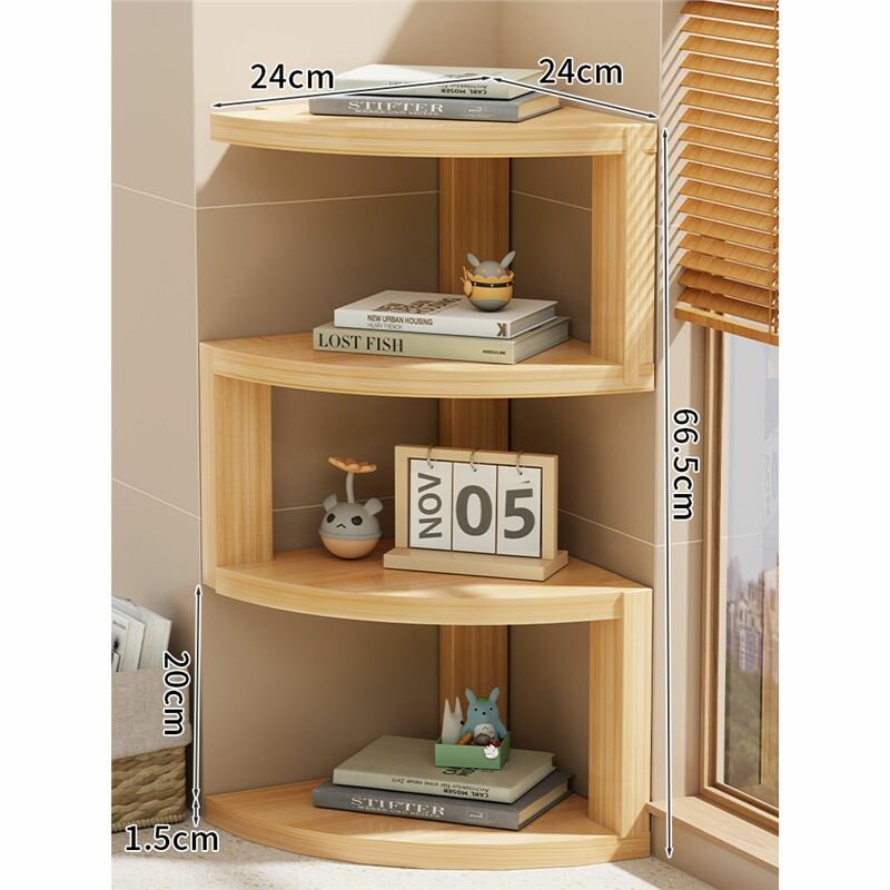 Настенная угловая полка для книг, настольный стеллаж в угол, для спальни, гостиной, 2/3 яруса, размер 202046 см / 242468 см