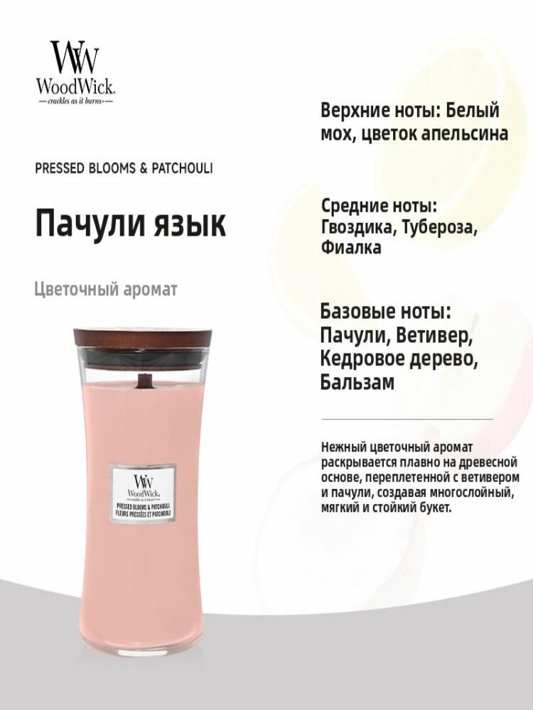 WoodWick Свеча ароматическая "пачули", 17.8см х 10.1см , 610г