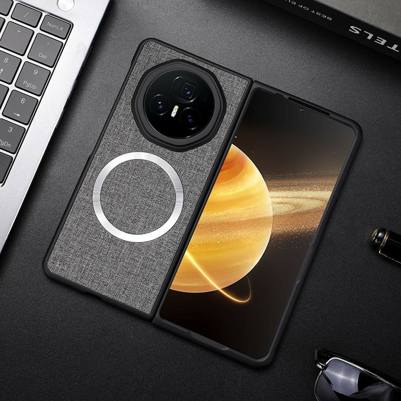 Чехол MyPads для Honor Magic V3 текстурированный пластик с защитой камеры