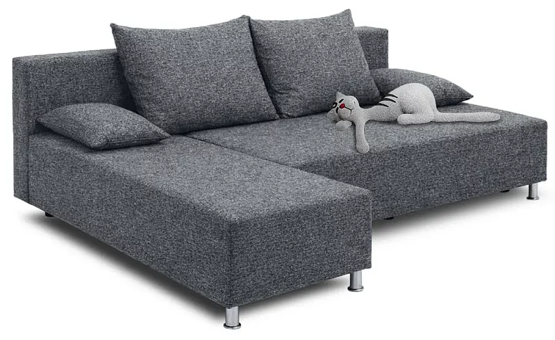 Угловой диван-кровать Парма, раскладной, еврокнижка, рогожка, Серый