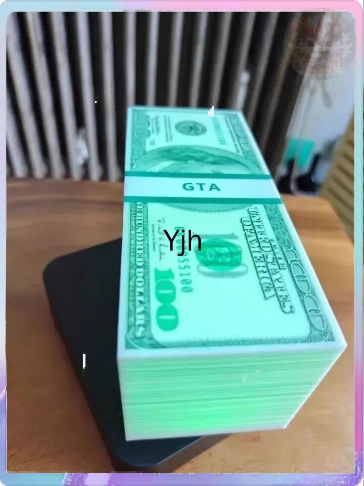 Магнитный левитирующий светильник-диорама GTA: Vice City с банкнотами Зеленый одноцветный свет, квадратное основание