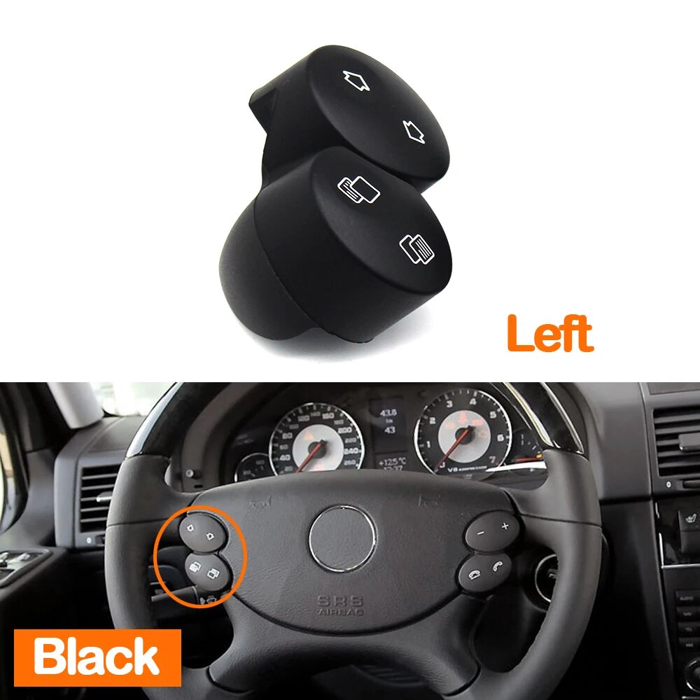 Левая кнопка управления рулем Mercedes Black-Left