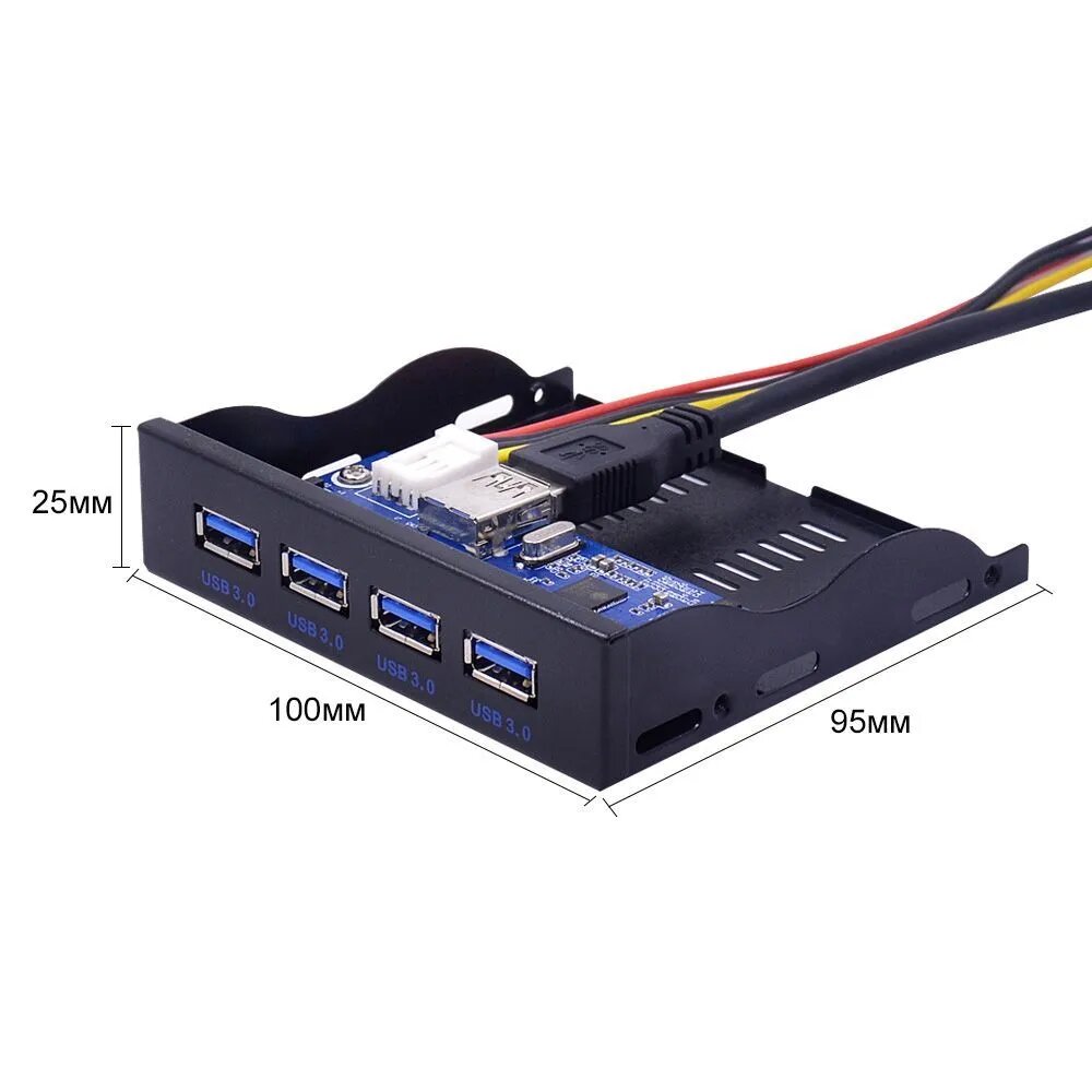 CHIPAL USB 3.0 USB-концентратор 4 порта 5 Гбит/с Черный матовый — фото 1