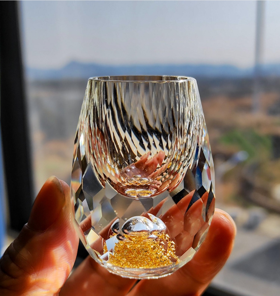 Набор рюмок "Стопки для Водки", стекло, прозрачный, золотой, для виски, водки, 15ml, 2 шт