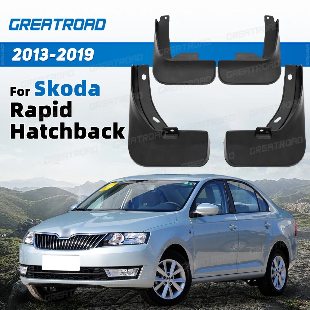 4 шт. комплект брызговиков для Skoda Rapid Hatchback 2013-2019 2014 2015 2016 2017 2018 автомобильные брызговики защита крыльев автоаксессуары